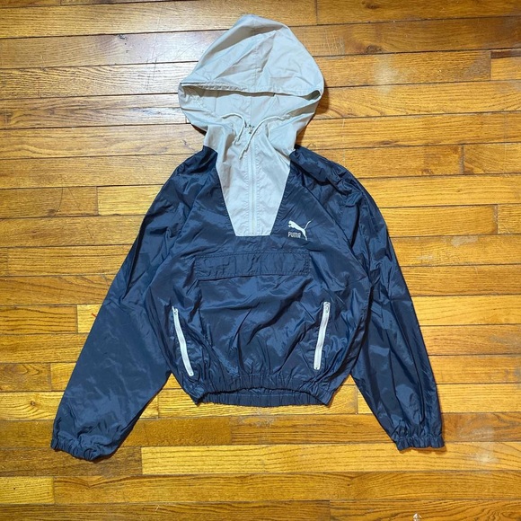 Puma | Jackets & Coats | Vintage Puma Hooded Windbreaker | Poshmark